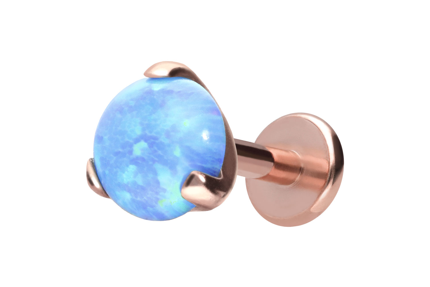 Titanium labret with internal thread SYNTHETIC OPAL | PIERCINGLINE